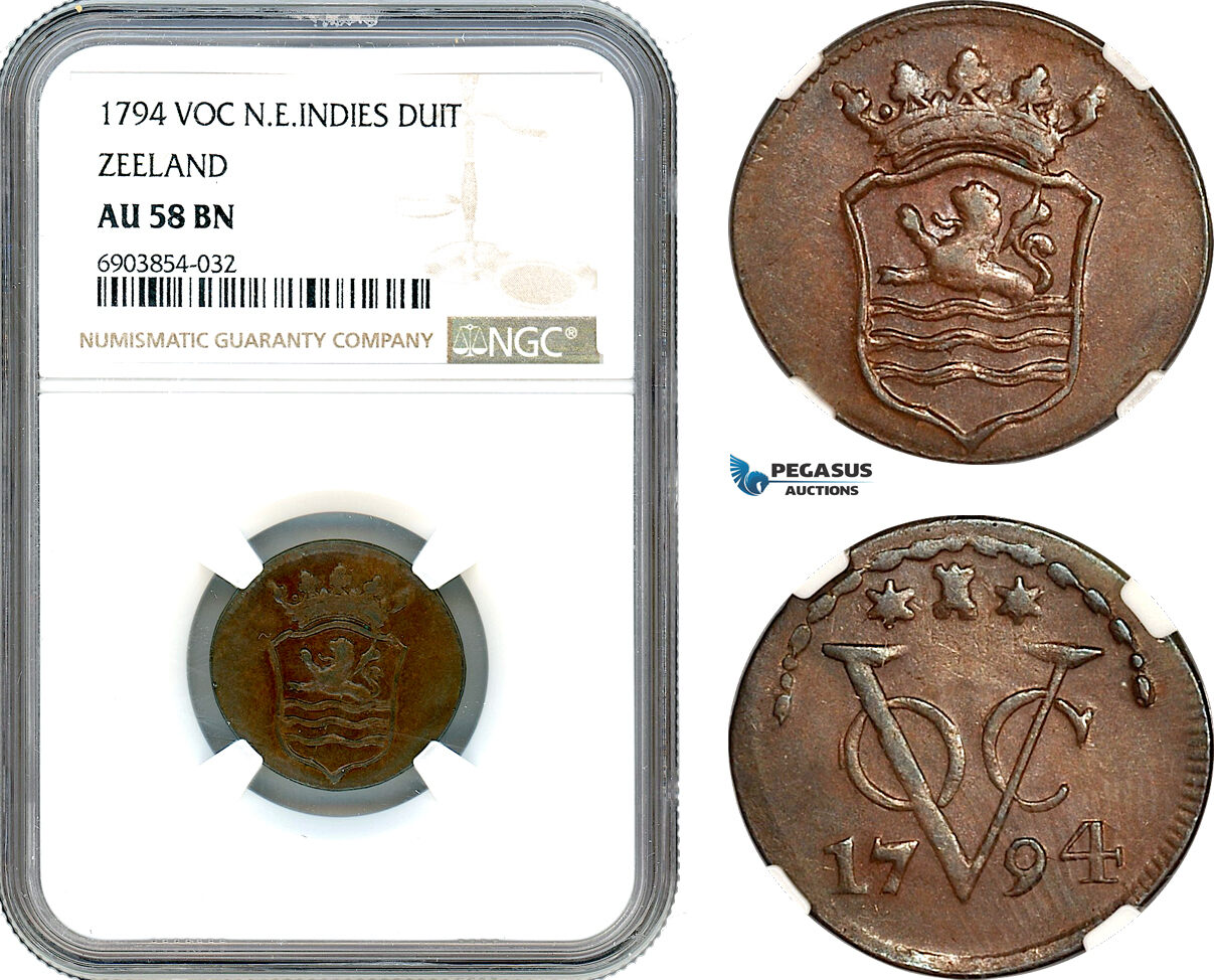Netherlands East Indies 1 Duit 1794 NGC AU58BN | MA-Shops