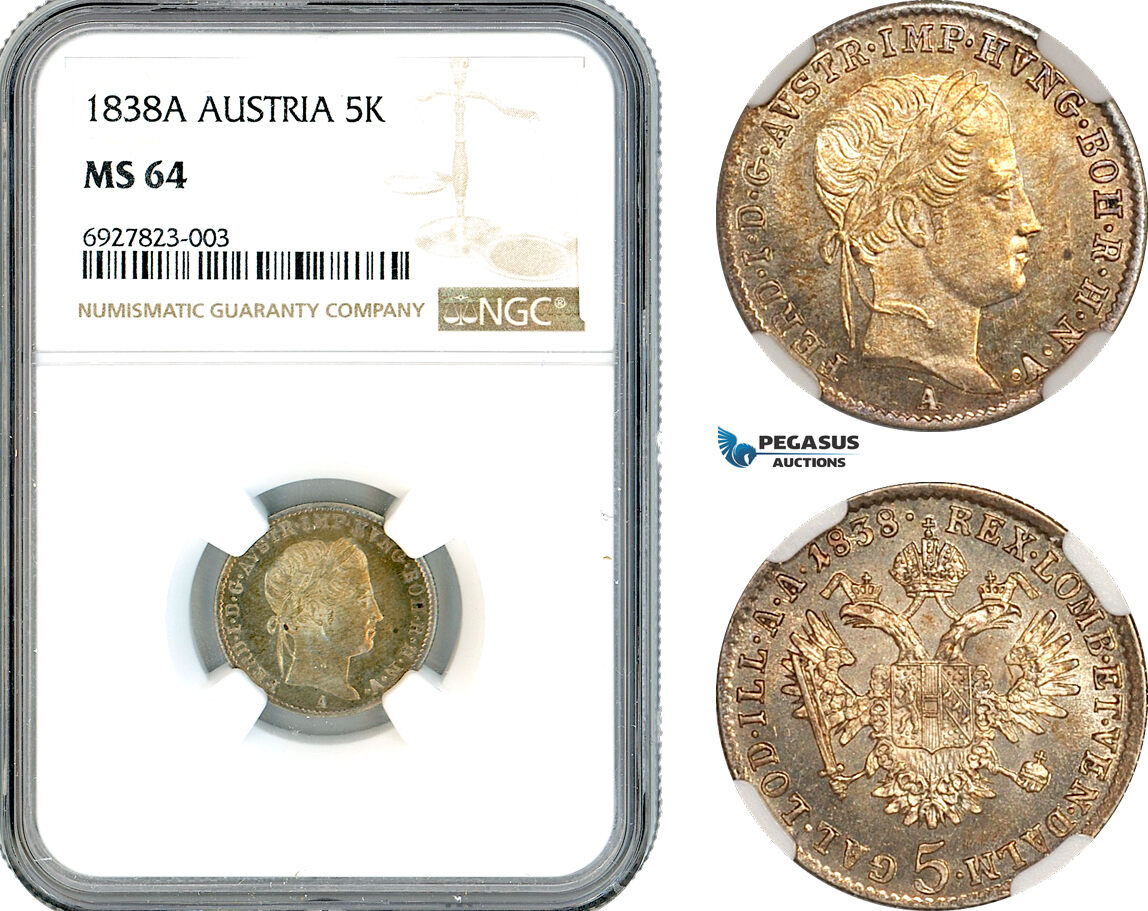 Austria 5 Kreuzer 1838 NGC MS64 | MA-Shops