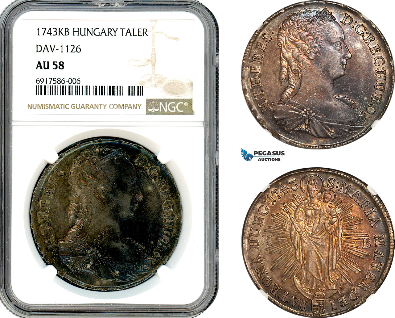 Hungary Taler 1743 NGC AU58 | MA-Shops