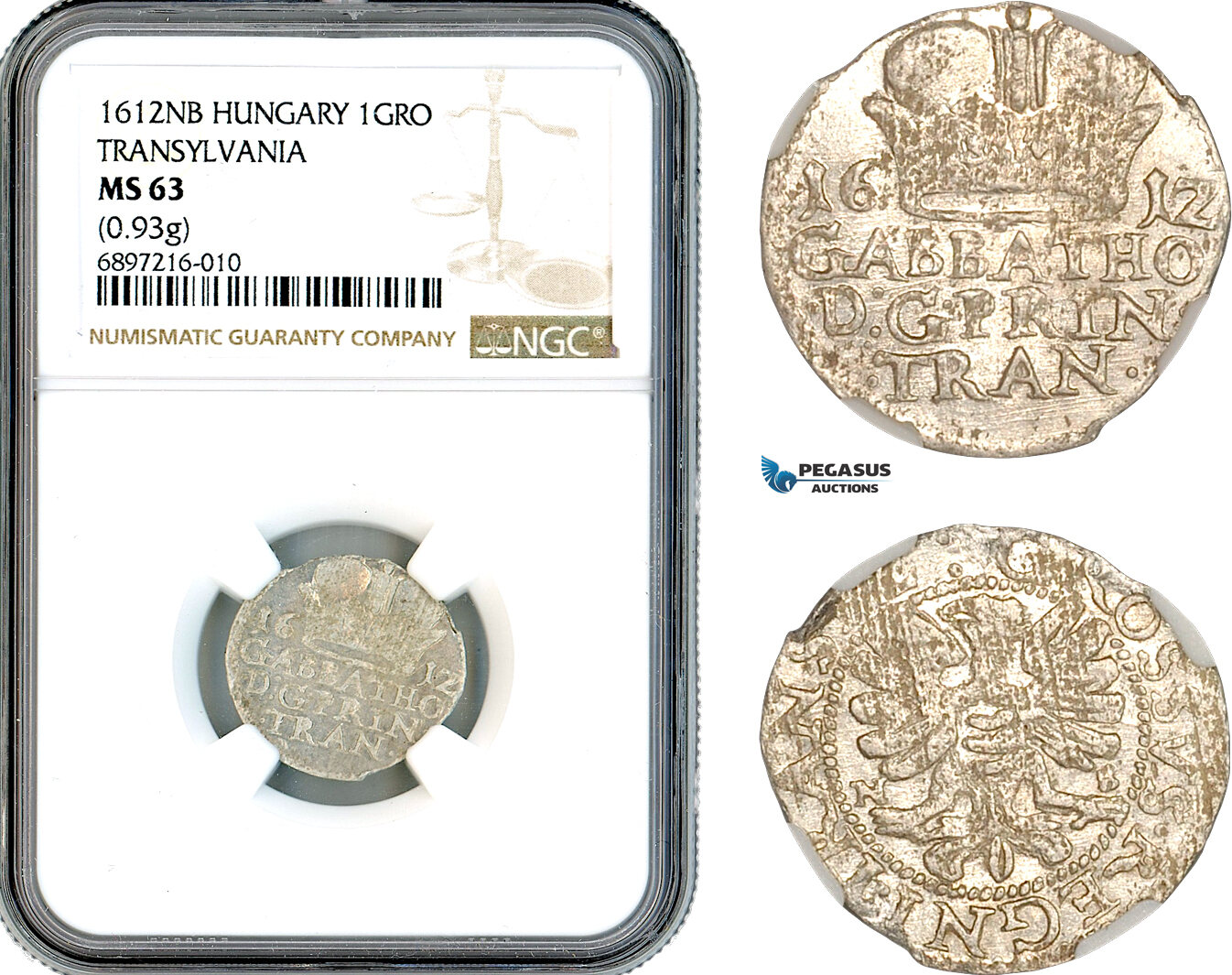 Transylvania Groschen 1612 NGC MS63, Top Pop! | MA-Shops