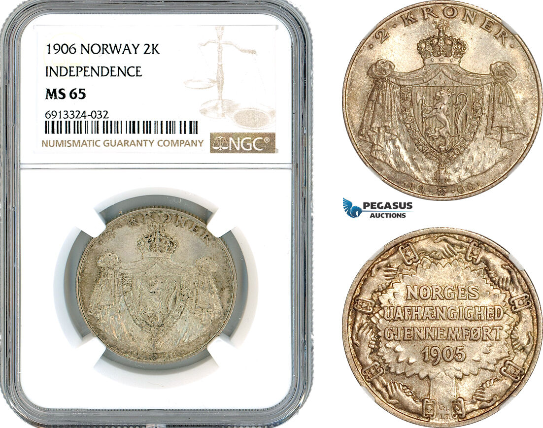 Norway 2 Kroner 1906 NGC MS65 | MA-Shops