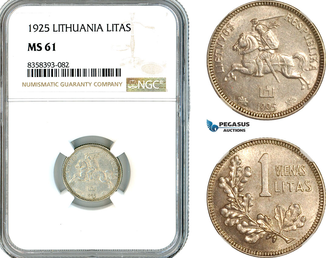 Lithuania 1 Litas 1925 NGC MS61 | MA-Shops