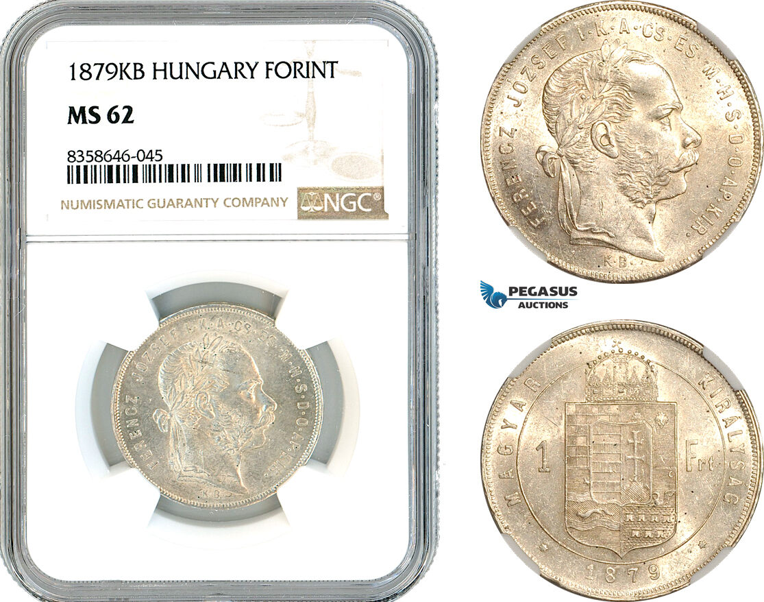 Hungary 1 Forint 1879 NGC MS62 | MA-Shops