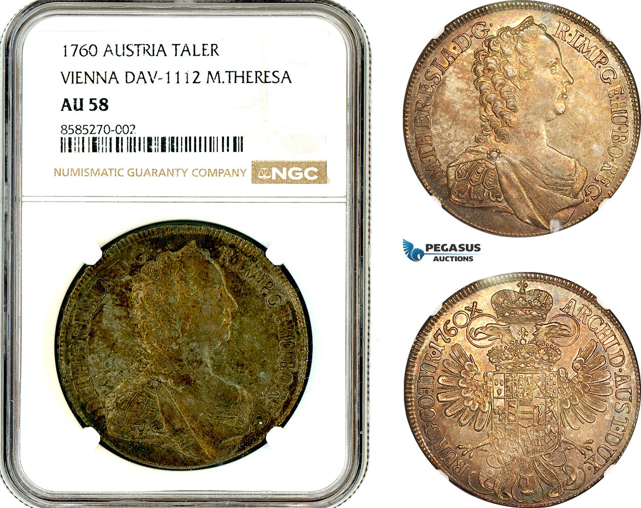 Austria Taler 1760 NGC AU58 | MA-Shops