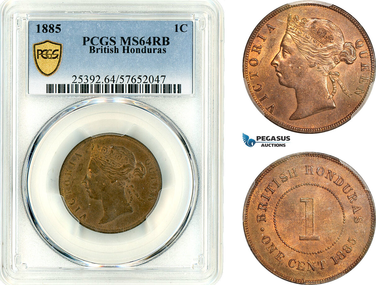 British Honduras 1 Cent 1885 PCGS MS64RB | MA-Shops