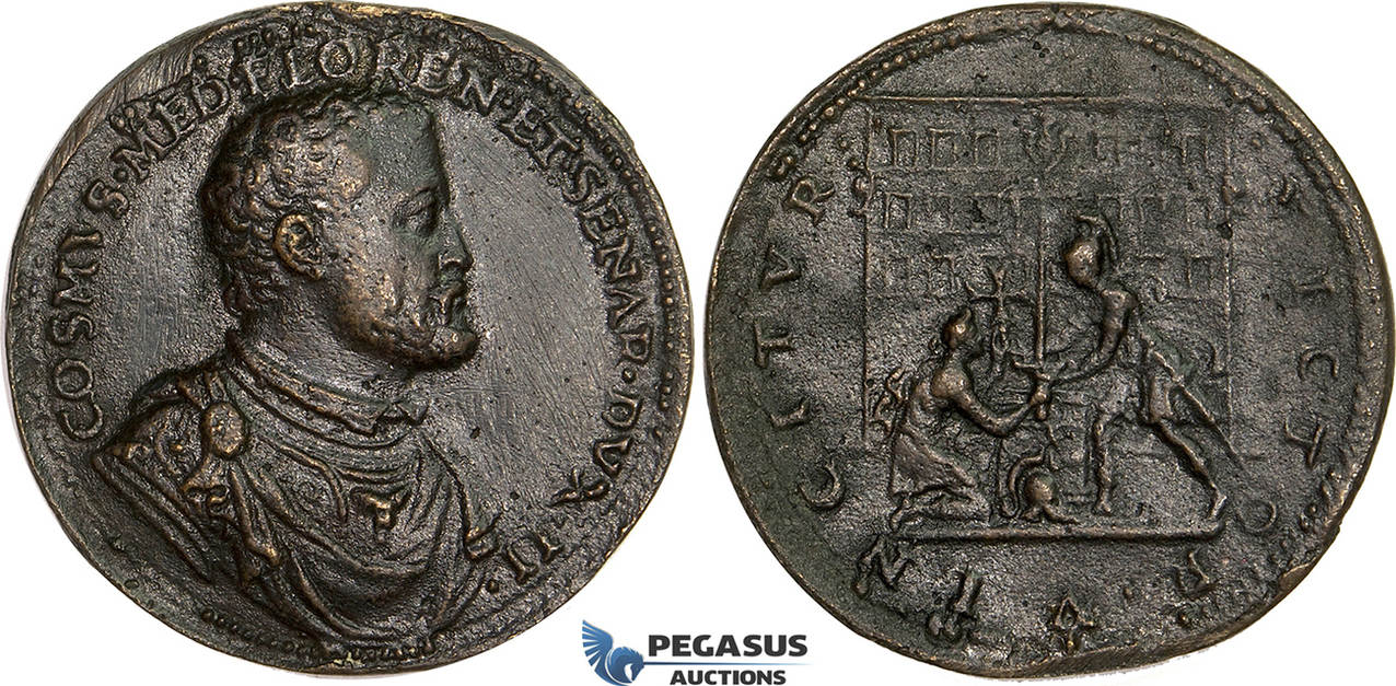 Italy Cast Bronze Renaissance Medal c. 1560 Cosimo I de Medici, Saint ...