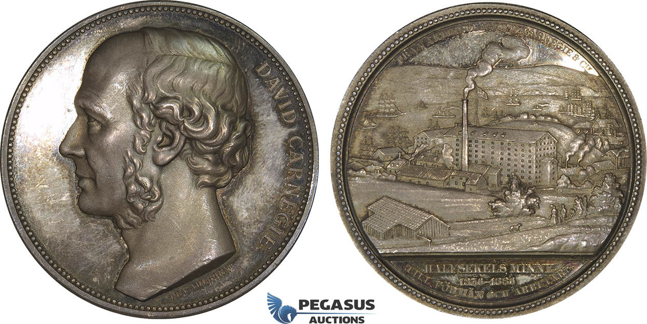 Sweden Silver Medal 1886 David Carnegie, On the 50th anniversary of the ...