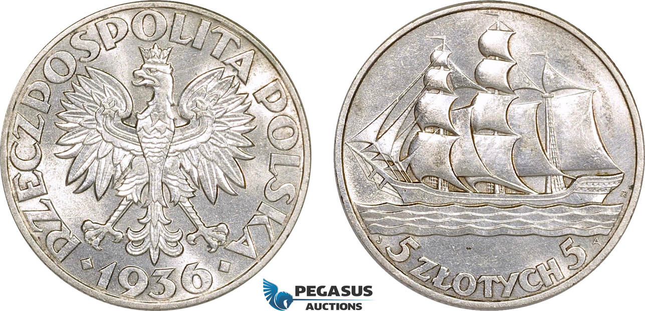 Poland 5 Zlotych 1936 unz | MA-Shops