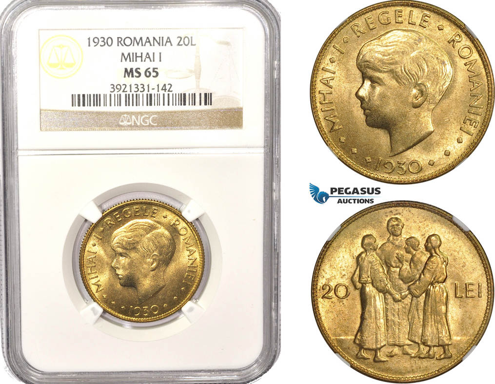 Romania 20 Lei 1930 Mihai I NGC MS65 | MA-Shops