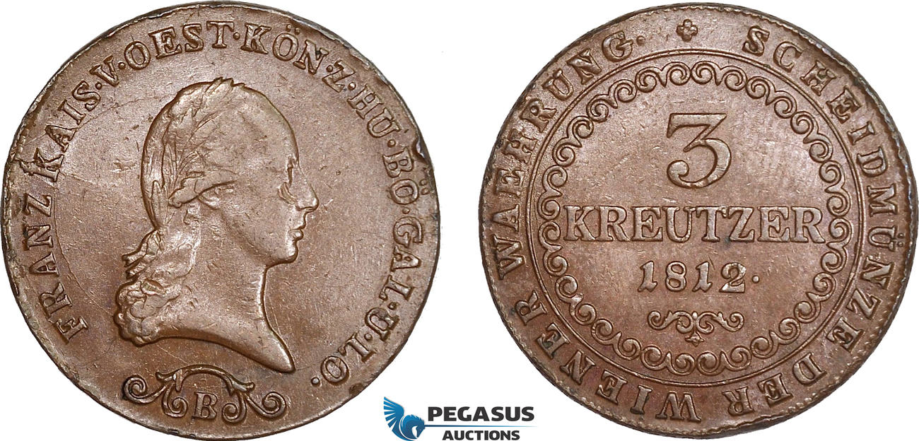 Austria 3 Kreuzer 1812 Franz I vz- | MA-Shops