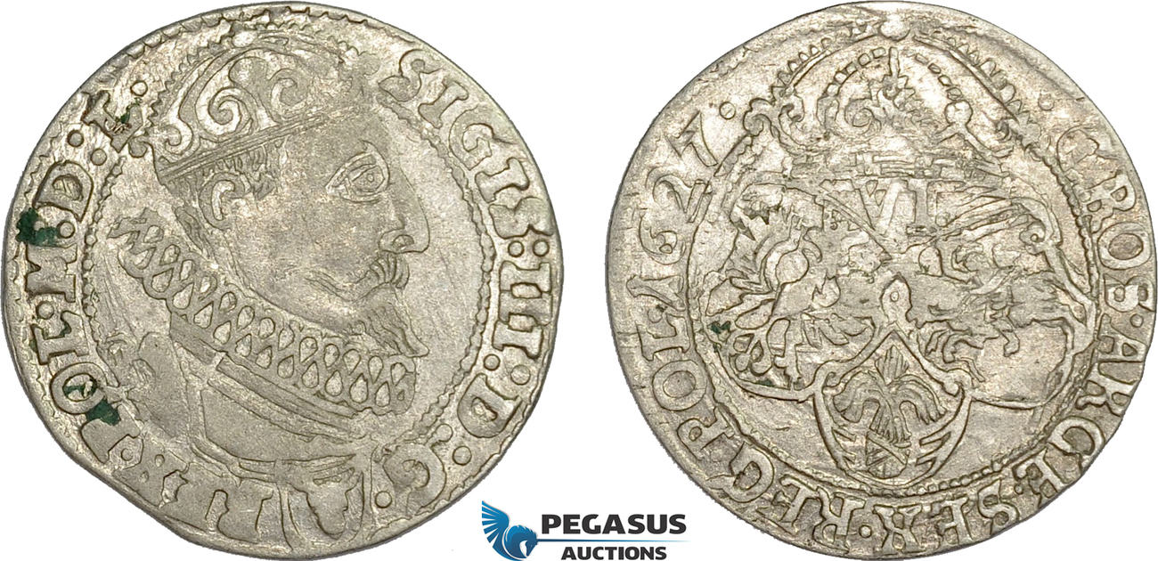 Poland 6 Groschen 1627 Sigismund III vz | MA-Shops