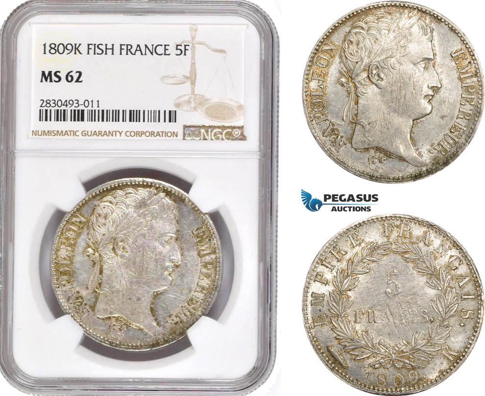 France 5 Francs 1809 Napoleon NGC MS62 | MA-Shops