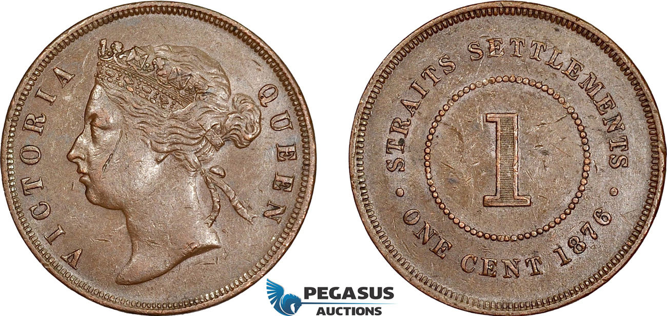 Straits Settlements 1 Cent 1876 Victoria vz+ | MA-Shops