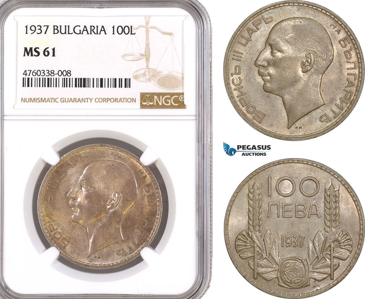 Bulgaria 100 Leva 1937 Boris III NGC MS61 | MA-Shops