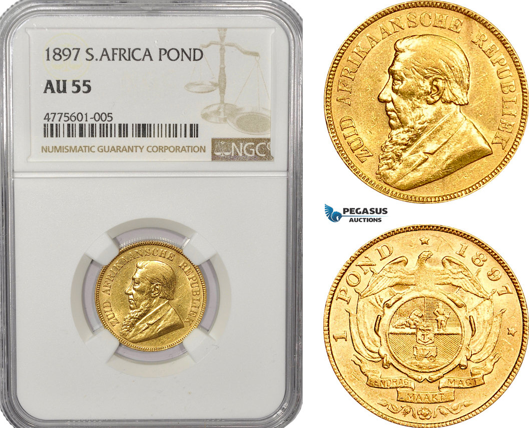 South Africa Pond 1897 NGC AU55 | MA-Shops