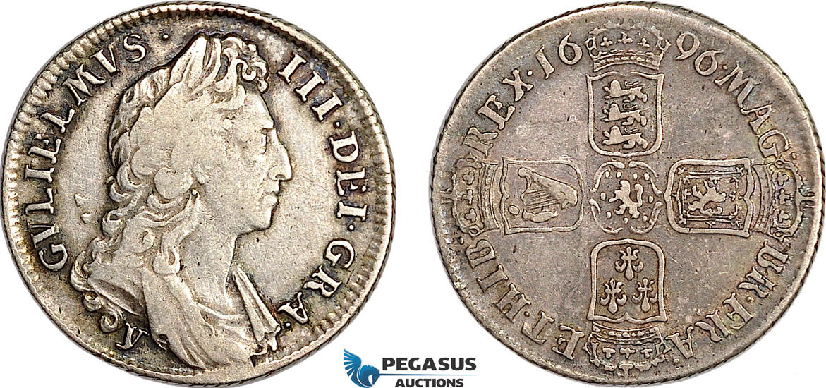 Great Britain Shilling 1696 William III F-VF | MA-Shops