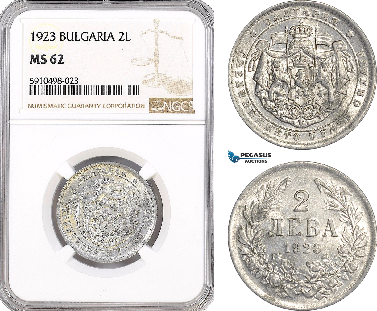 Bulgaria 2 Leva 1923 Boris III NGC MS62 | MA-Shops