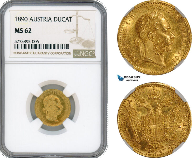 Austria Ducat (Dukat) 1890 Franz Joseph NGC MS62 | MA-Shops