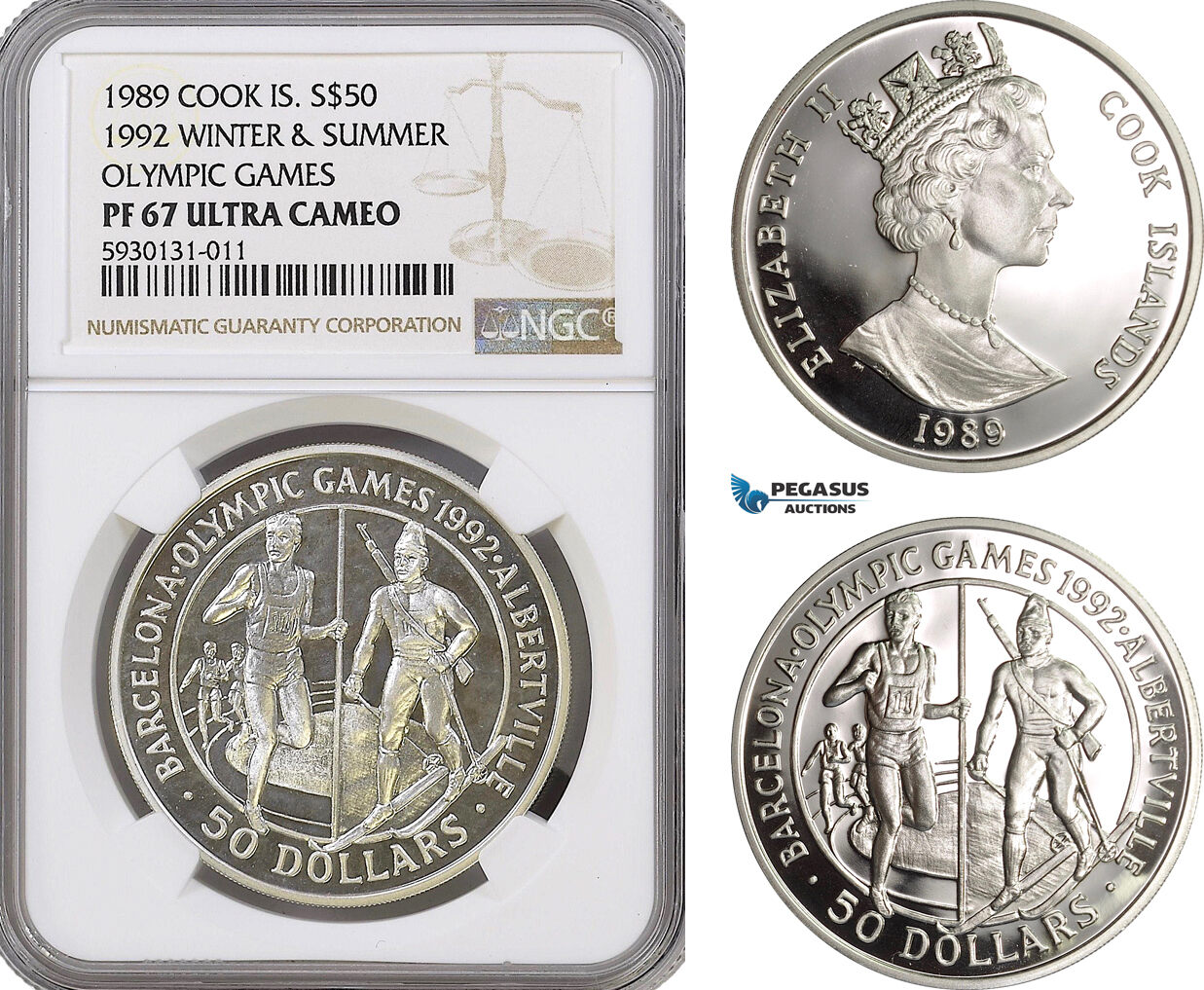 Cook Islands 50 Dollars 1989, 1992 Elizabeth II NGC PF67 | MA-Shops