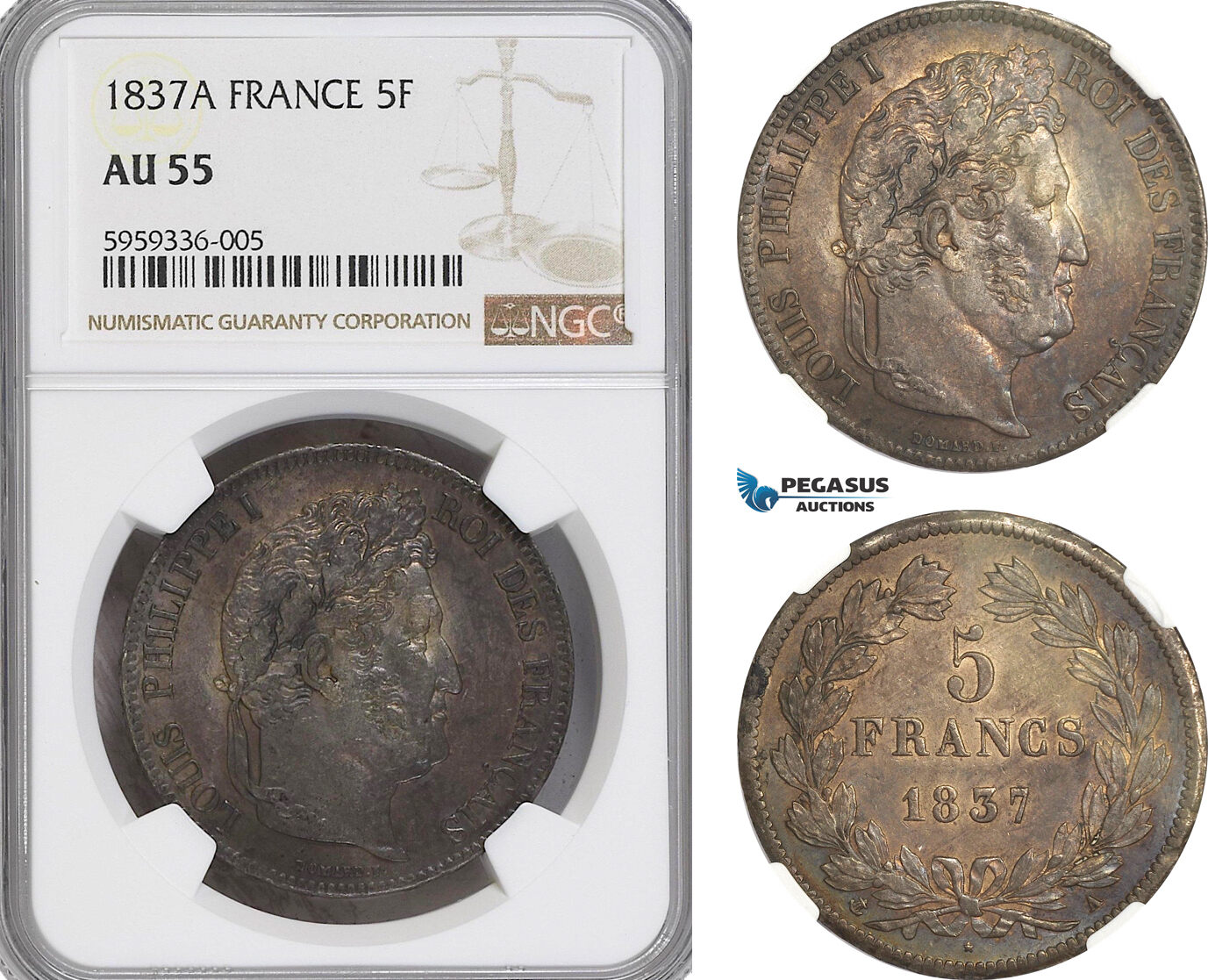 France 5 Francs 1837 NGC AU55 | MA-Shops