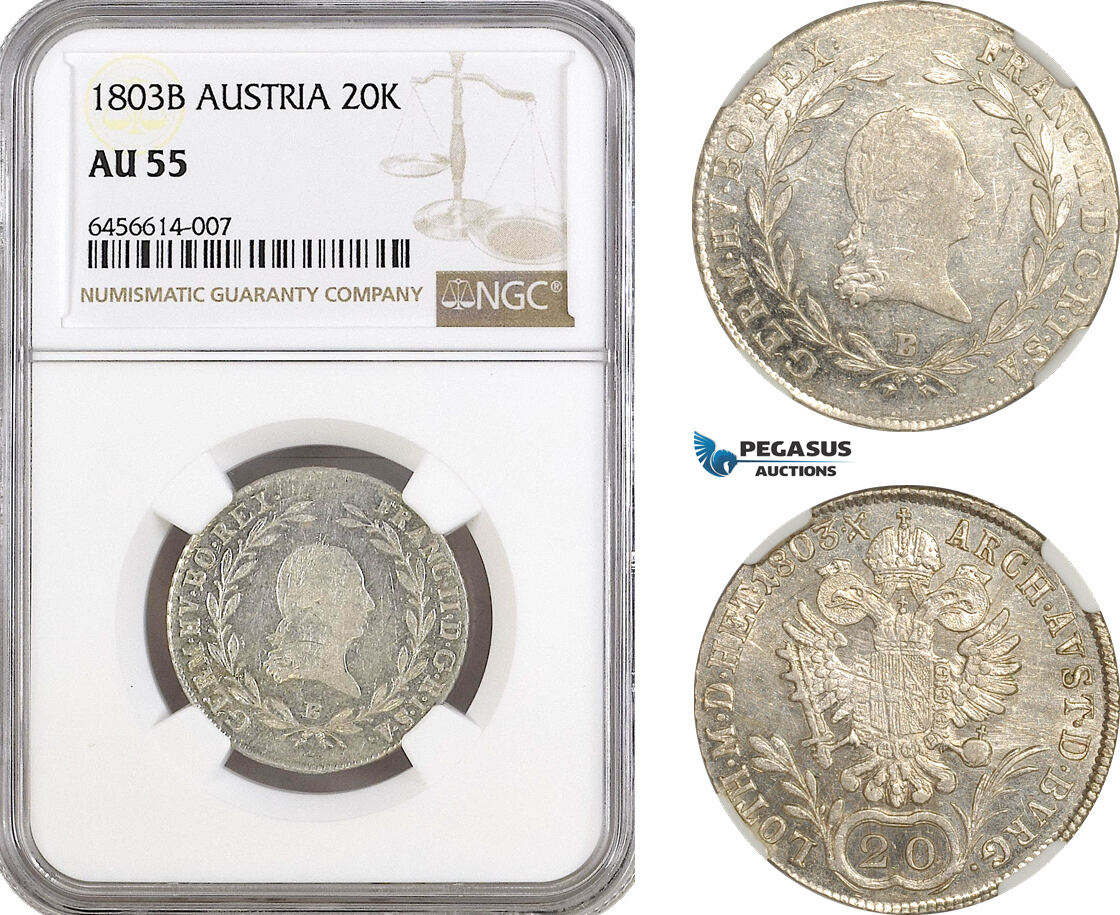 Austria 20 Kreuzer 1803 NGC AU55 | MA-Shops
