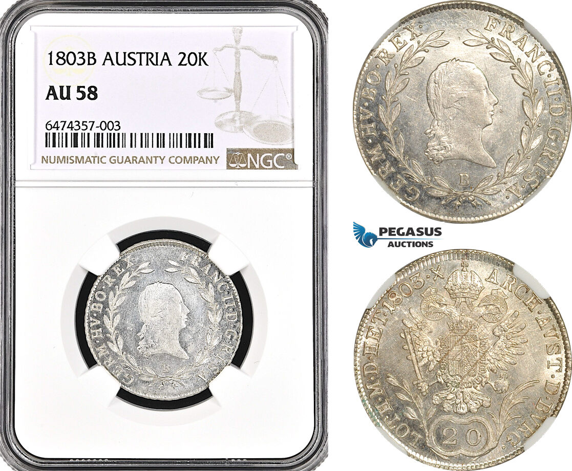 Austria 20 Kreuzer 1803 B NGC AU58 | MA-Shops