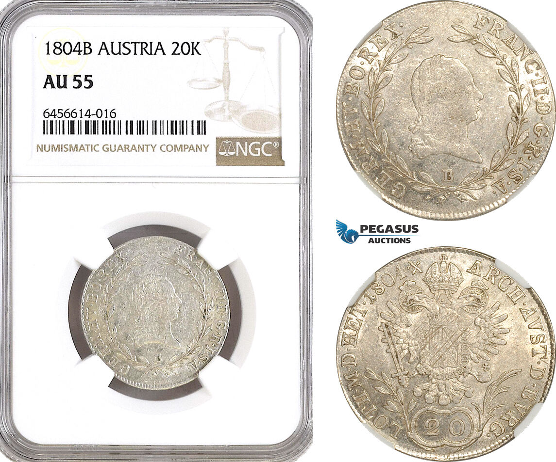 Austria 20 Kreuzer 1804 B NGC AU55 | MA-Shops