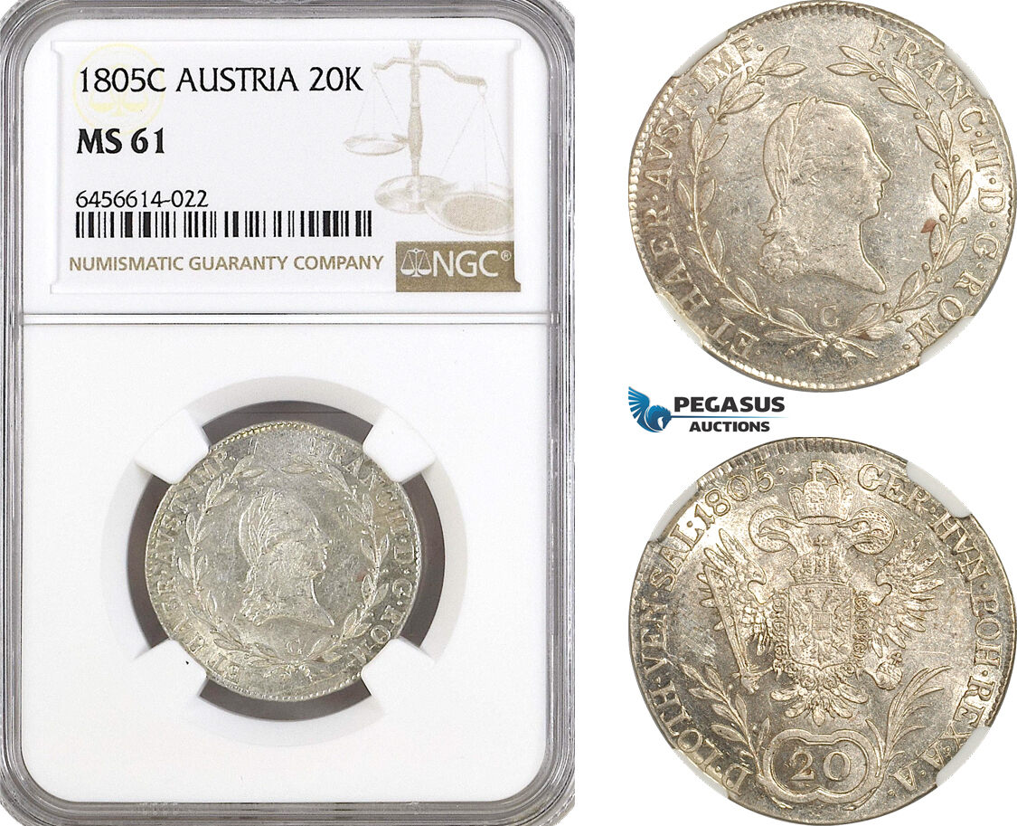 Austria 20 Kreuzer 1805 C NGC MS61 | MA-Shops