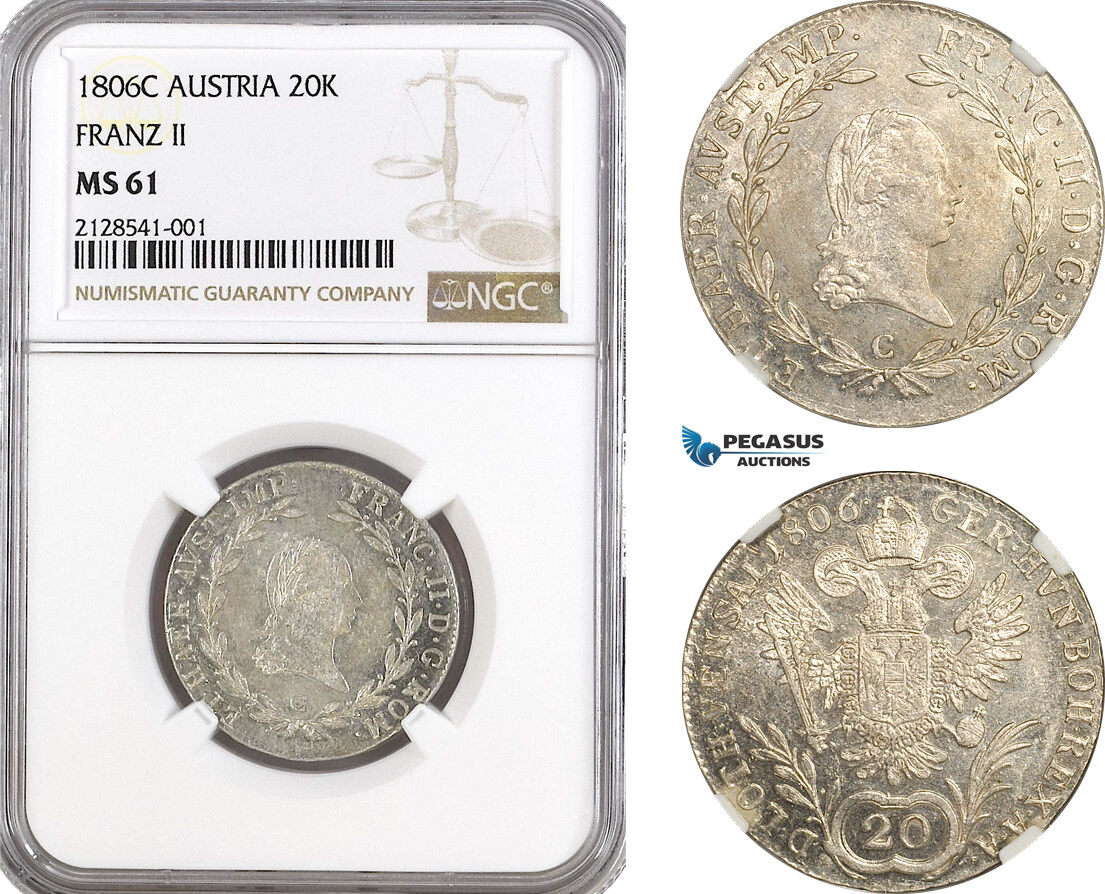 Austria 20 Kreuzer 1806 C NGC MS61 | MA-Shops