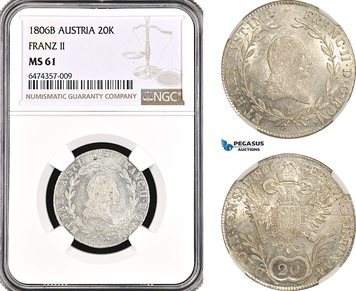 Austria 20 Kreuzer 1806 B NGC MS61 | MA-Shops