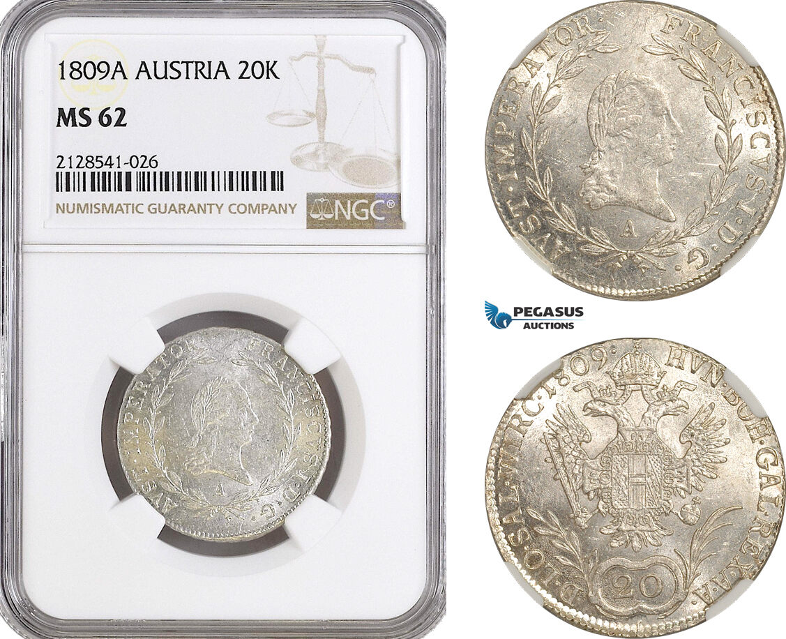 Austria 20 Kreuzer 1809 A NGC MS62 | MA-Shops
