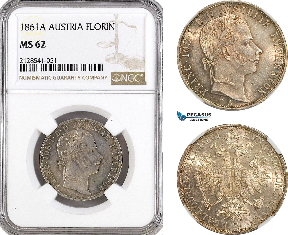 Austria 1 Florin 1861 A NGC MS62 | MA-Shops