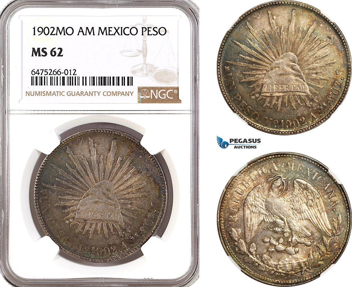 Mexico 1 Peso 1902 NGC MS62 | MA-Shops