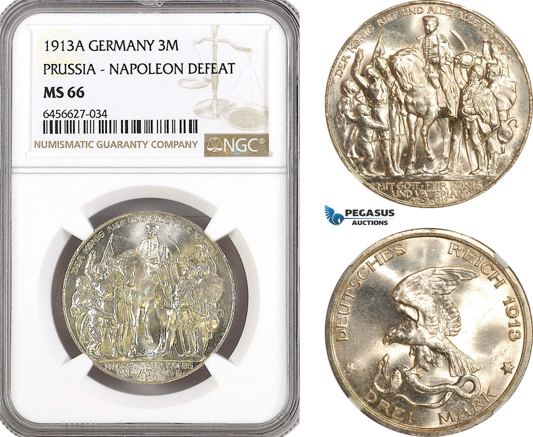 Germany, Prussia 3 Mark 1913 A NGC MS66 | MA-Shops