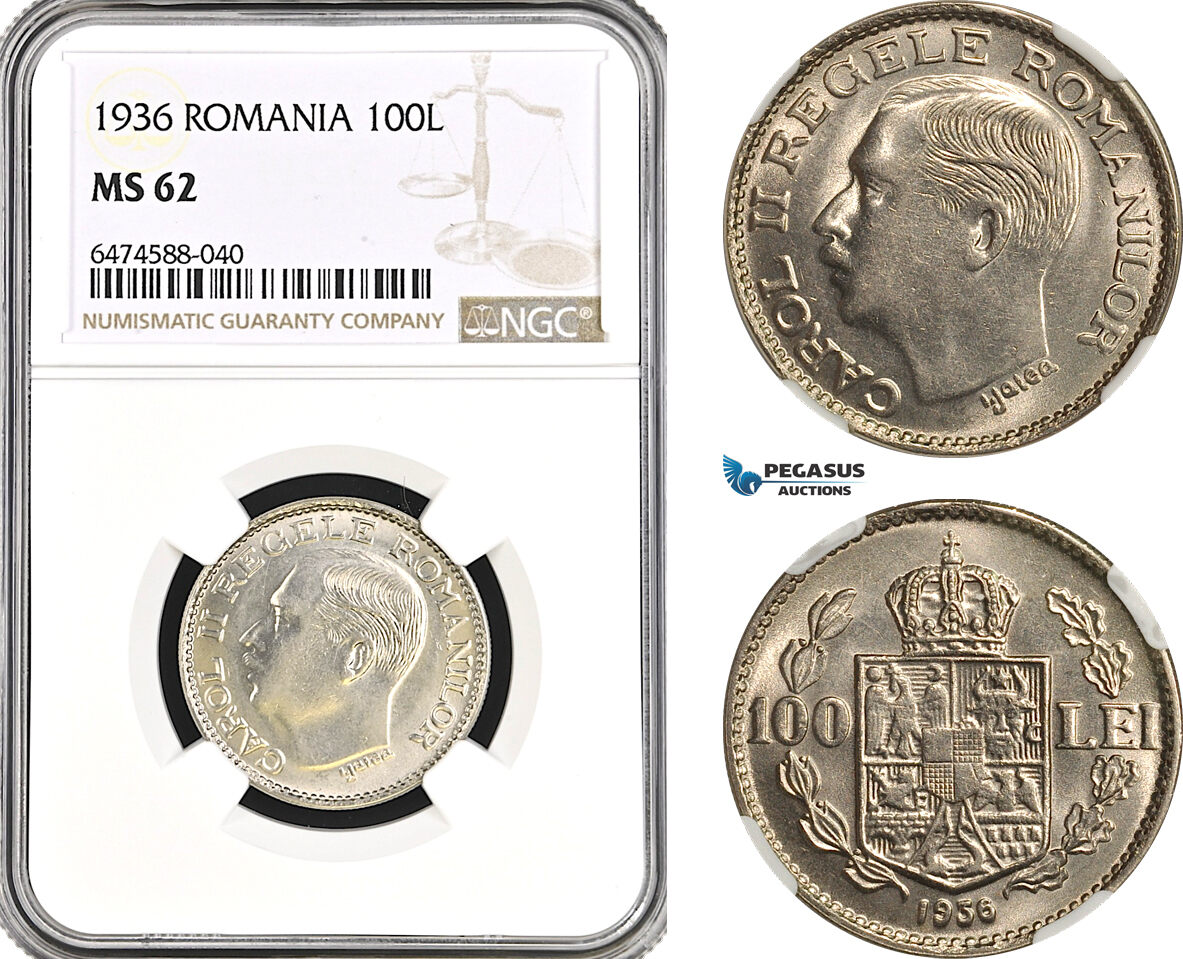 Romania 100 Lei 1936 NGC MS62 | MA-Shops
