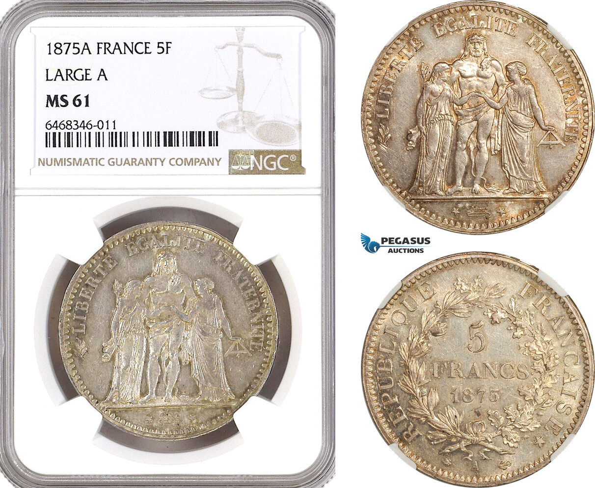 France 5 Francs 1875 NGC MS61 | MA-Shops