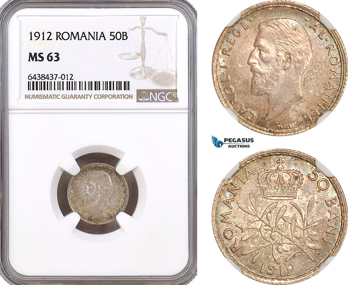 Romania 50 Bani 1912 NGC MS63 | MA-Shops