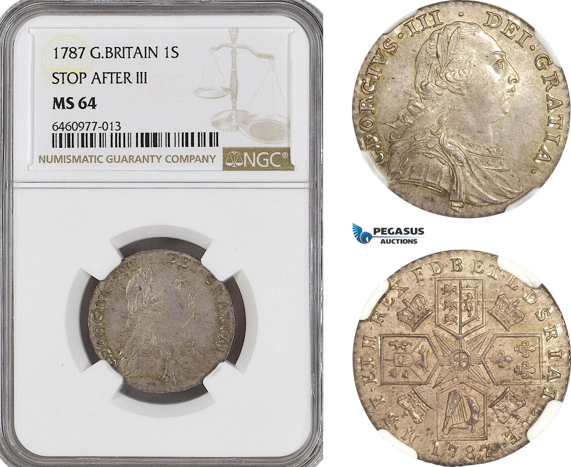Great Britain 1 Shilling 1787 NGC MS64 | MA-Shops