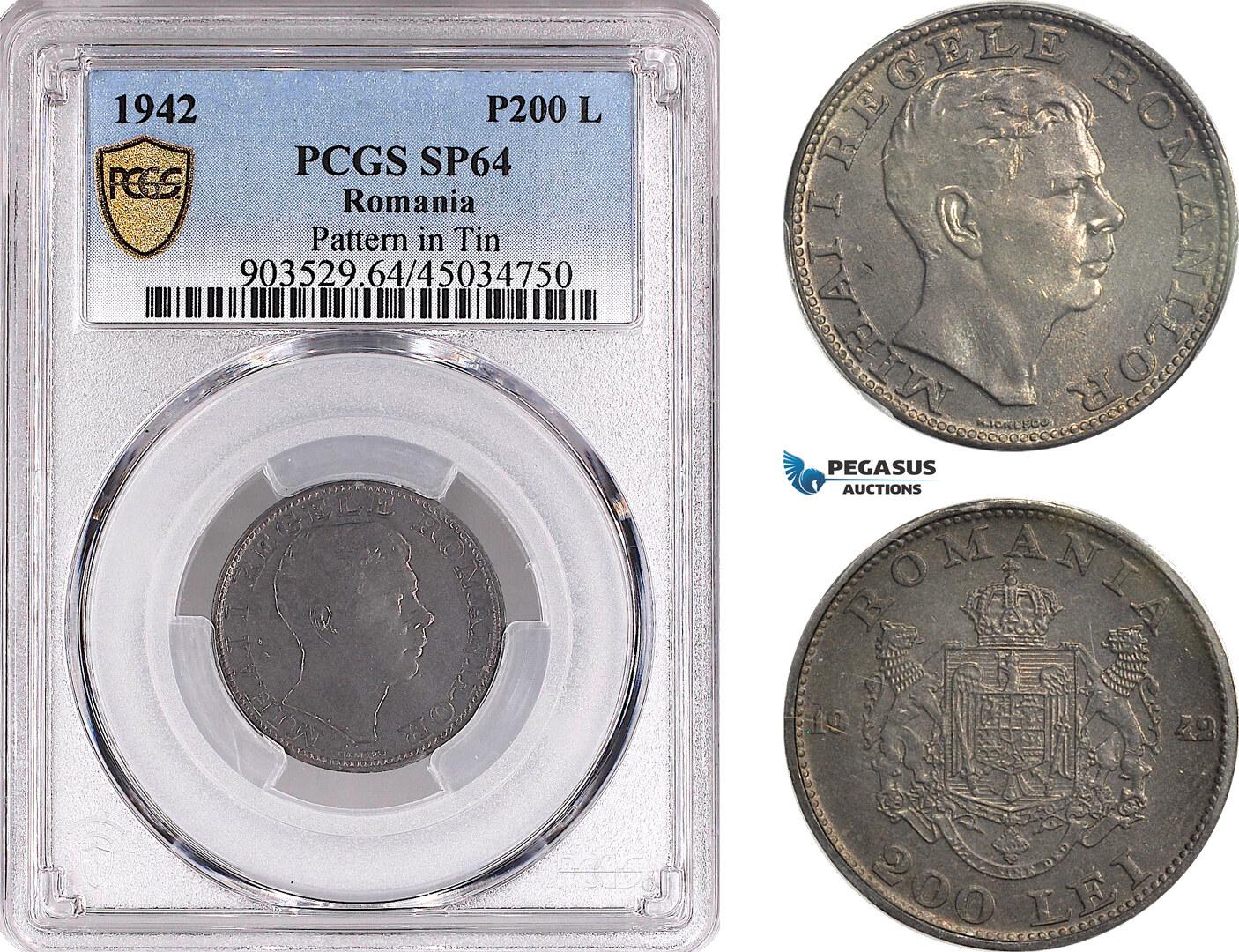Romania 200 Lei, Pattern 1942 PCGS SP64 | MA-Shops