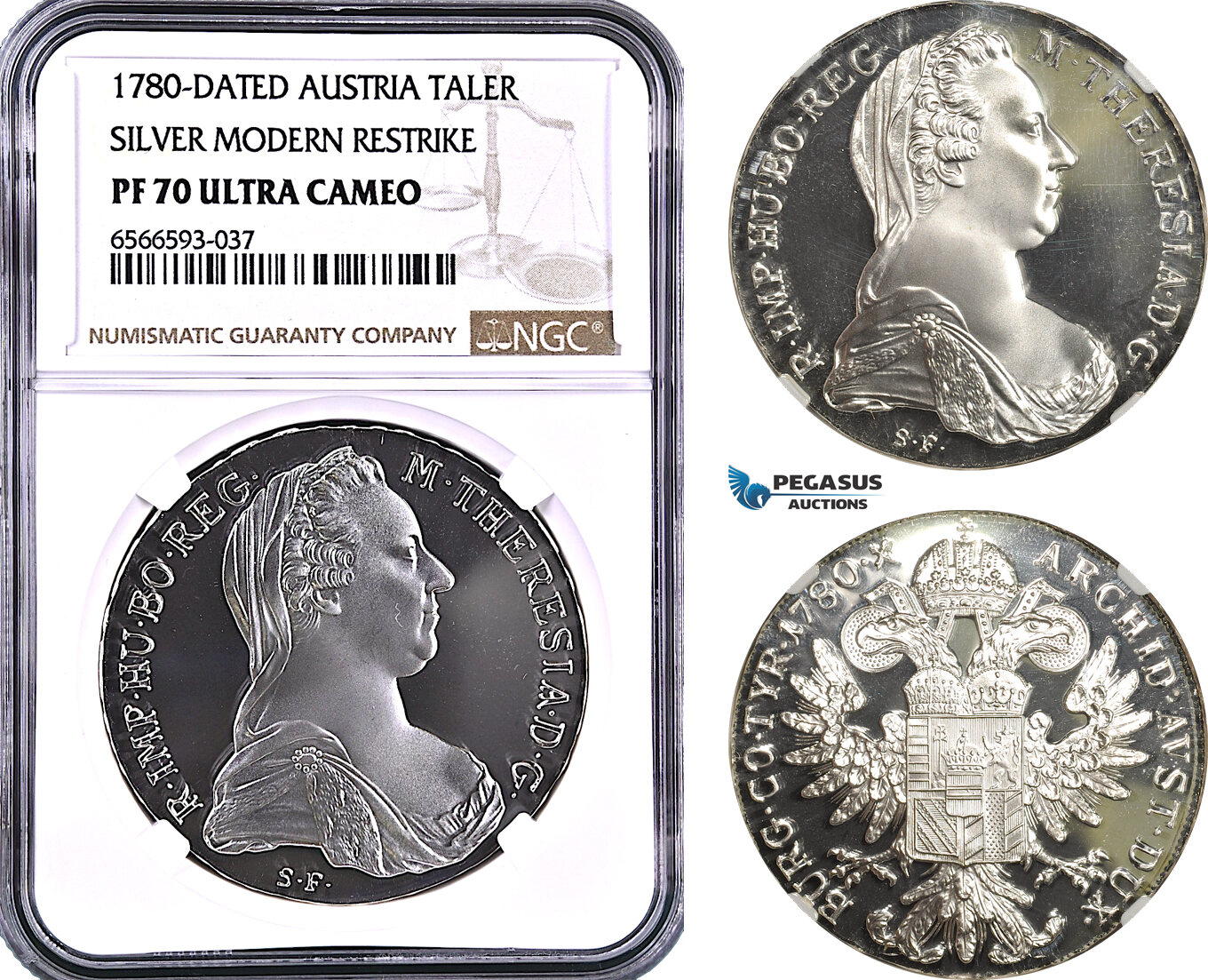 Austria 1 Thaler 1780-Modern Restrike NGC MS70 | MA-Shops