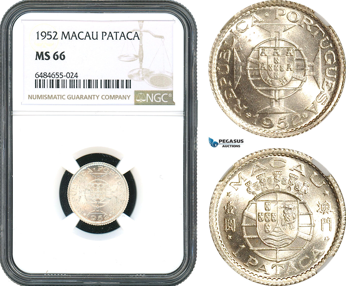 Macau 1 Pataca 1952 NGC MS66 | MA-Shops
