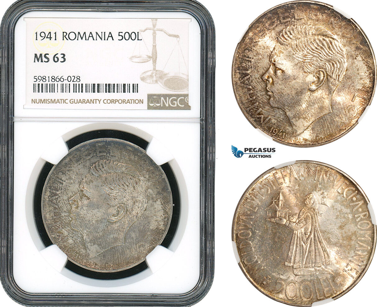 Romania 500 Lei 1941 NGC MS63 | MA-Shops