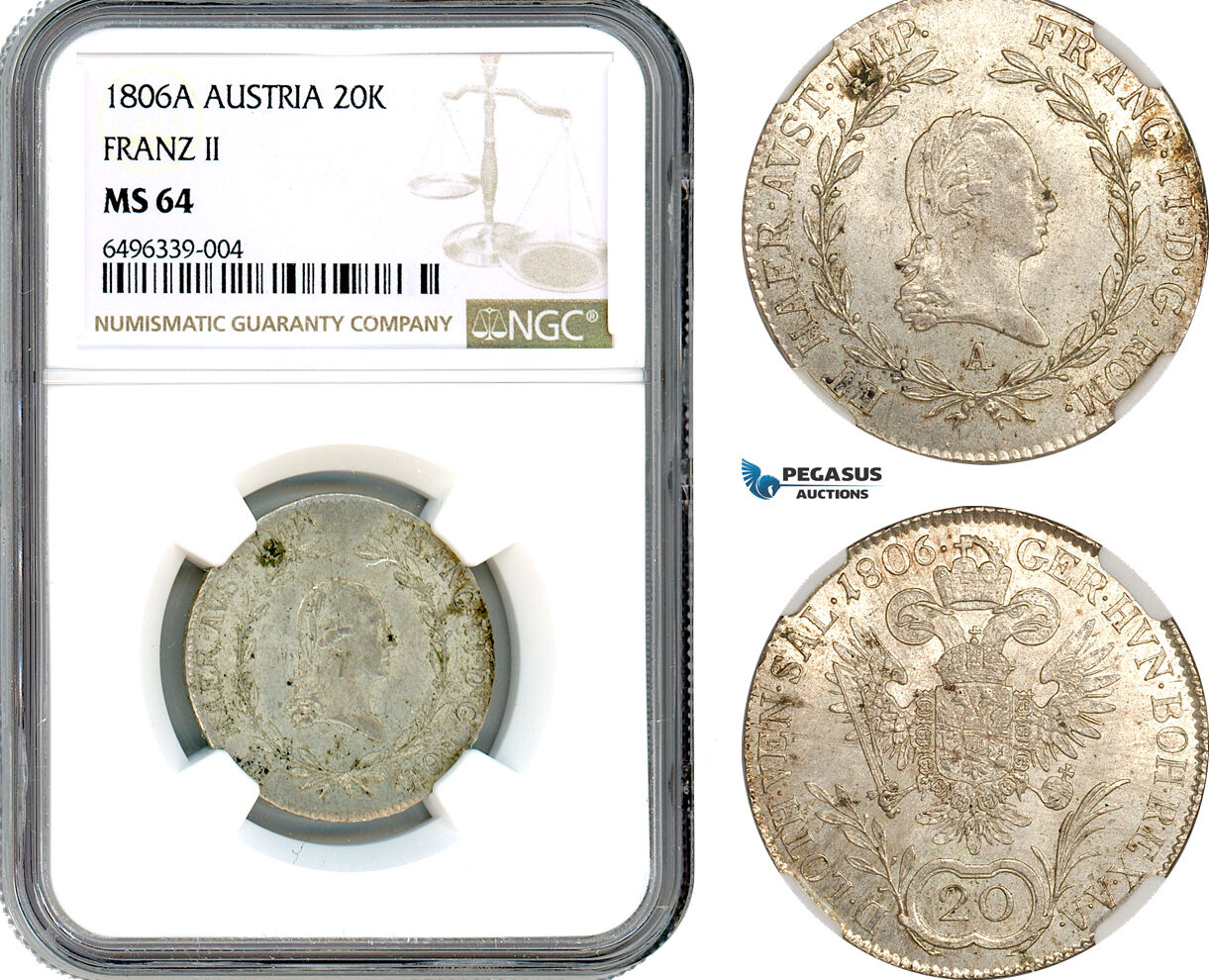 Austria 20 Kreuzer 1806 NGC MS64 | MA-Shops