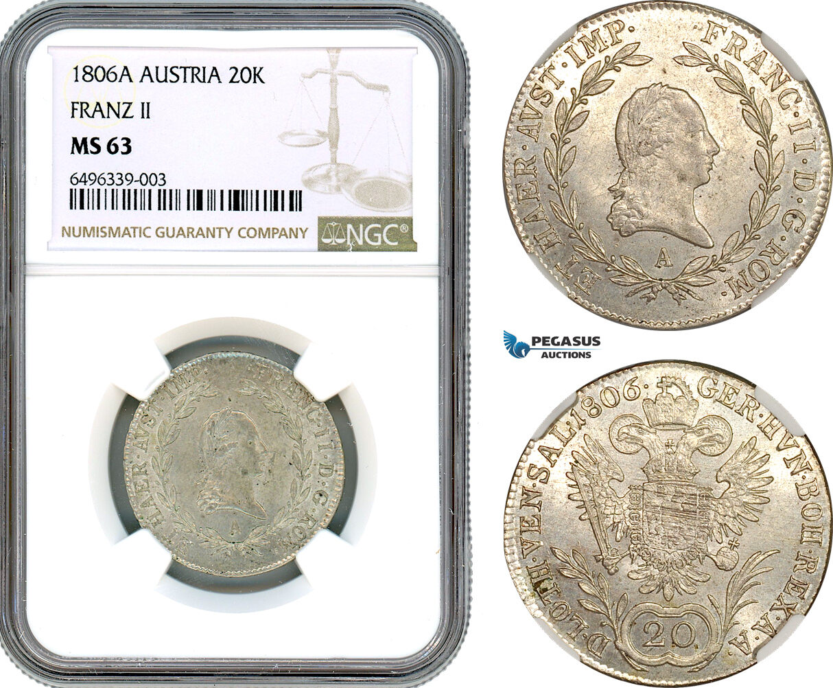 Austria 20 Kreuzer 1806 NGC MS63 | MA-Shops
