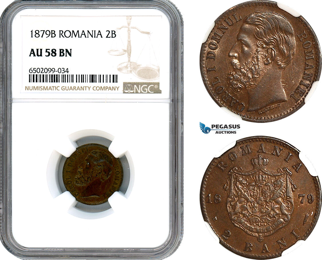 Romania 2 Bani 1879 NGC AU58BN | MA-Shops