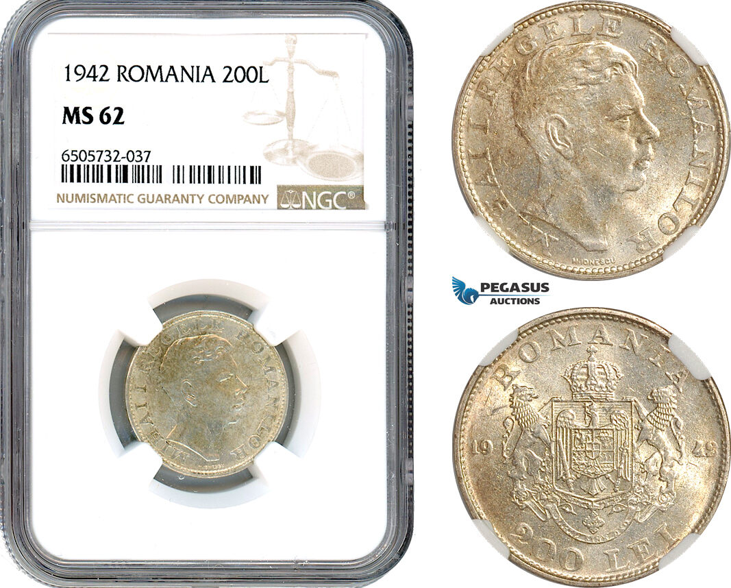 Romania 200 Lei 1942 NGC MS62 | MA-Shops