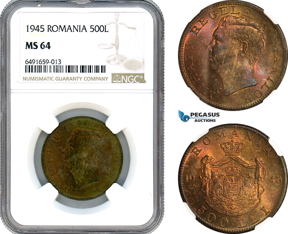 Romania 500 Lei 1945 NGC MS64 | MA-Shops