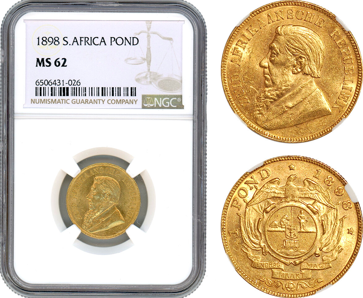 South Africa 1 Pond 1898 NGC MS62 | MA-Shops