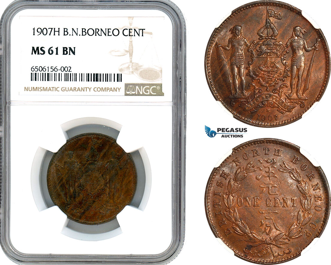 British North Borneo 1 Cent 1907 NGC MS61BN | MA-Shops