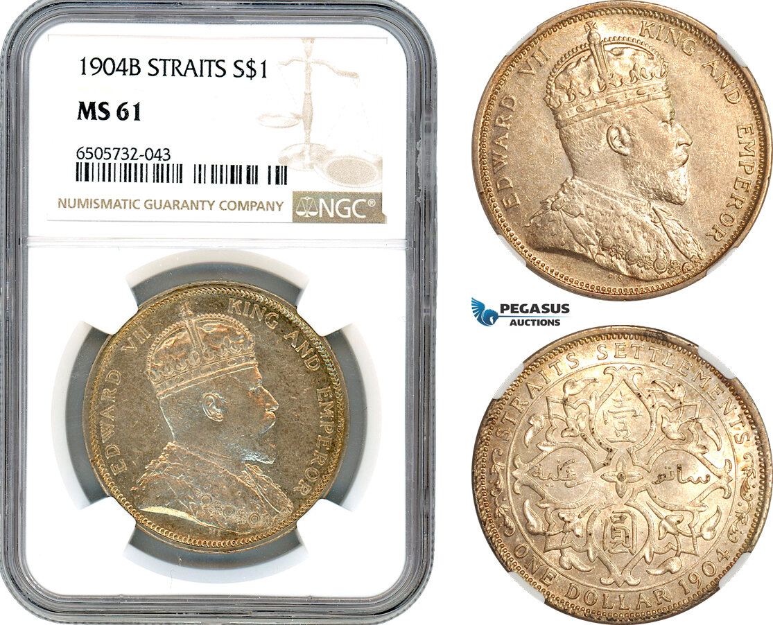 Straits Settlements 1 Dollar 1904 NGC MS61 | MA-Shops